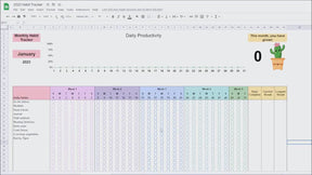 Habit Tracker Spreadsheet Google Sheets Daily Goals Template